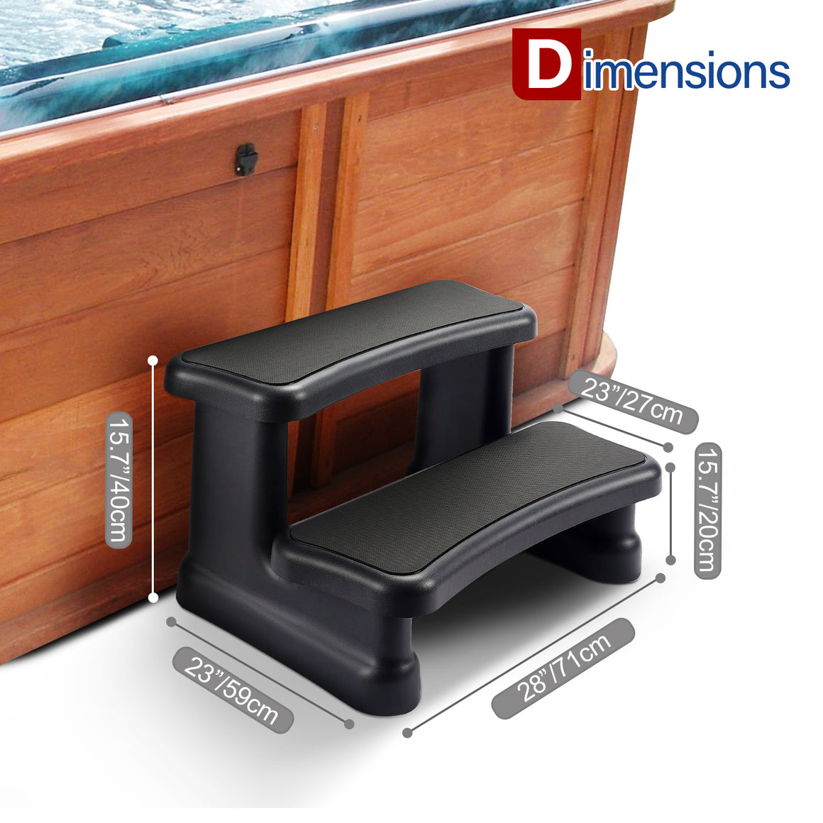 Universal Spa Steps - No Slip Tread – Backyard Expressions