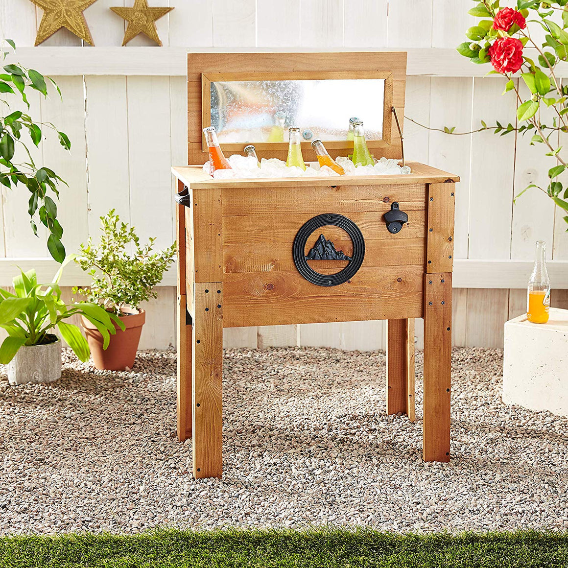 Rustic Mountain Wooden Patio Cooler – Backyard Expressions